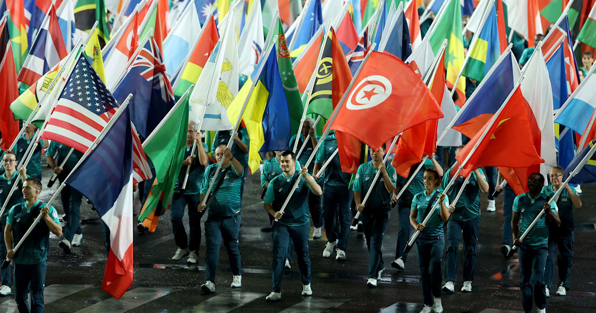 The flagbearers for the Paris 2024 Closing Ceremony