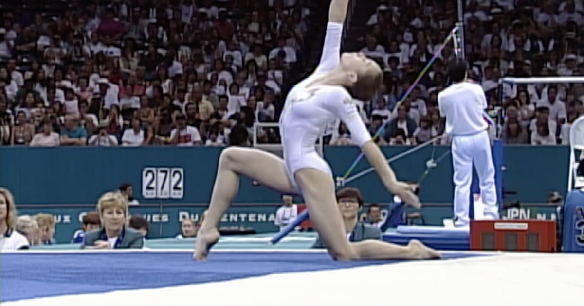 Australia performs on the floor exercise at Atlanta 1996