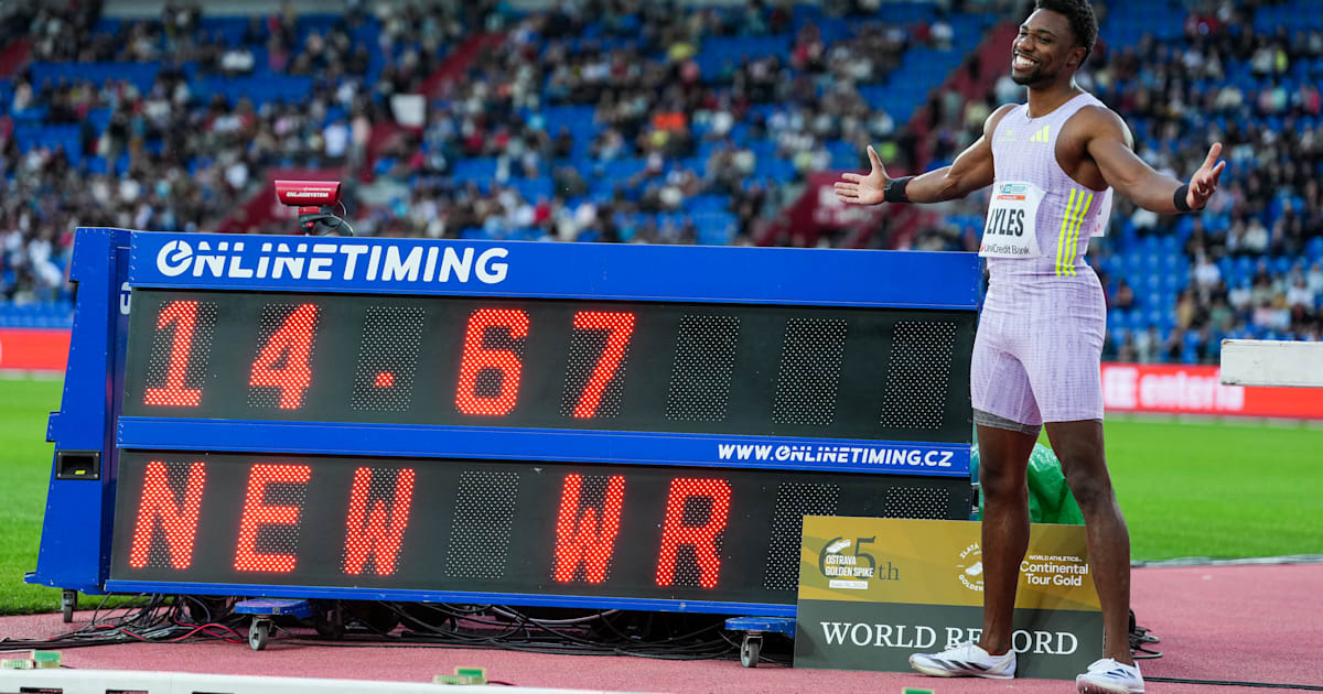Athletics: Noah Lyles soars to new world best in 150m, clocking a 14.67 ...