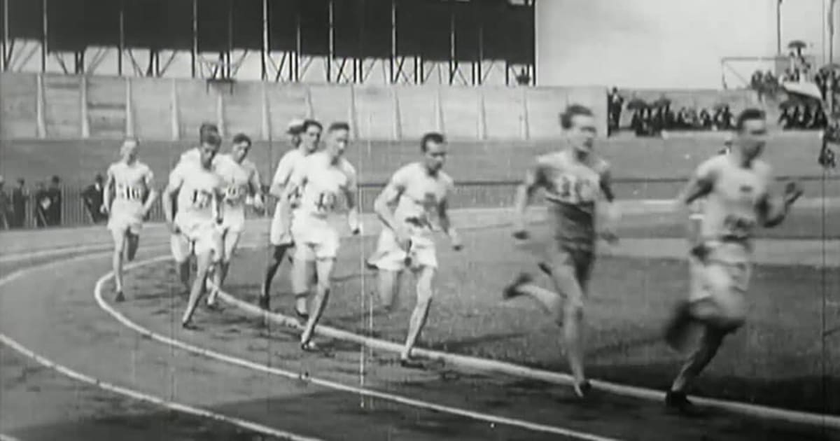 On the athletics track in St Louis, in 1904.