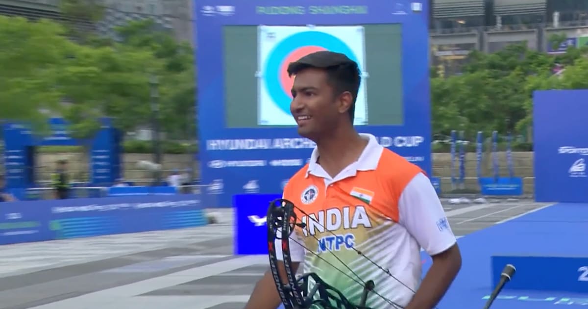 Rishabh Yadav wins men’s compound individual bronze medal | Archery World Cup 2025 Shanghai ...
