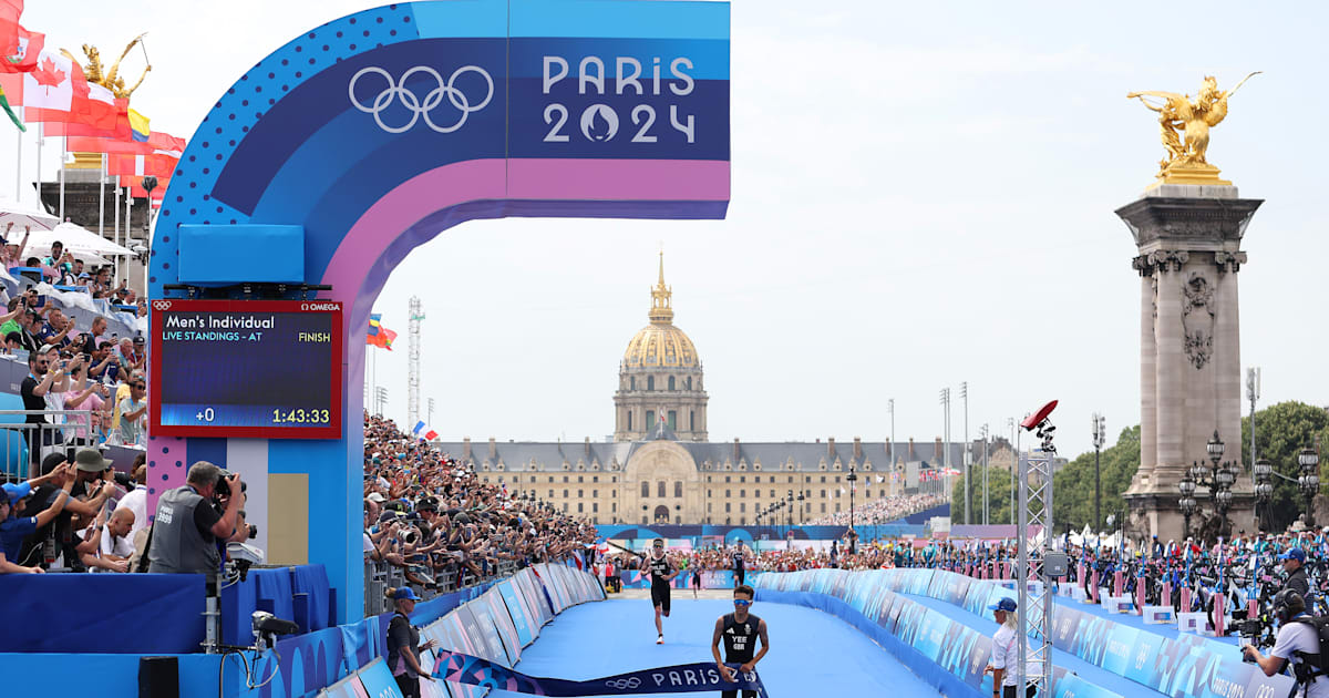 Alex Yee wins men's triathlon, Matt Hauser finishes 7th at Paris 2024 ...
