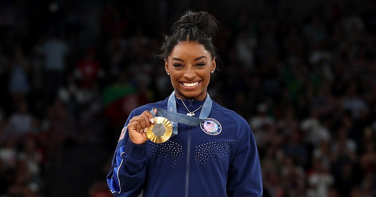 Simone Biles creates history with women's all-around gold at Paris 2024 ...