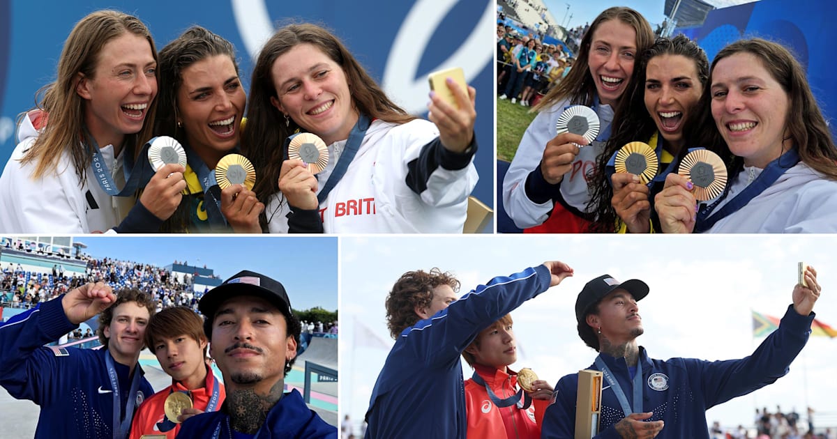 Paris 2024 medallists capturing “Victory Selfies” thanks to Samsung
