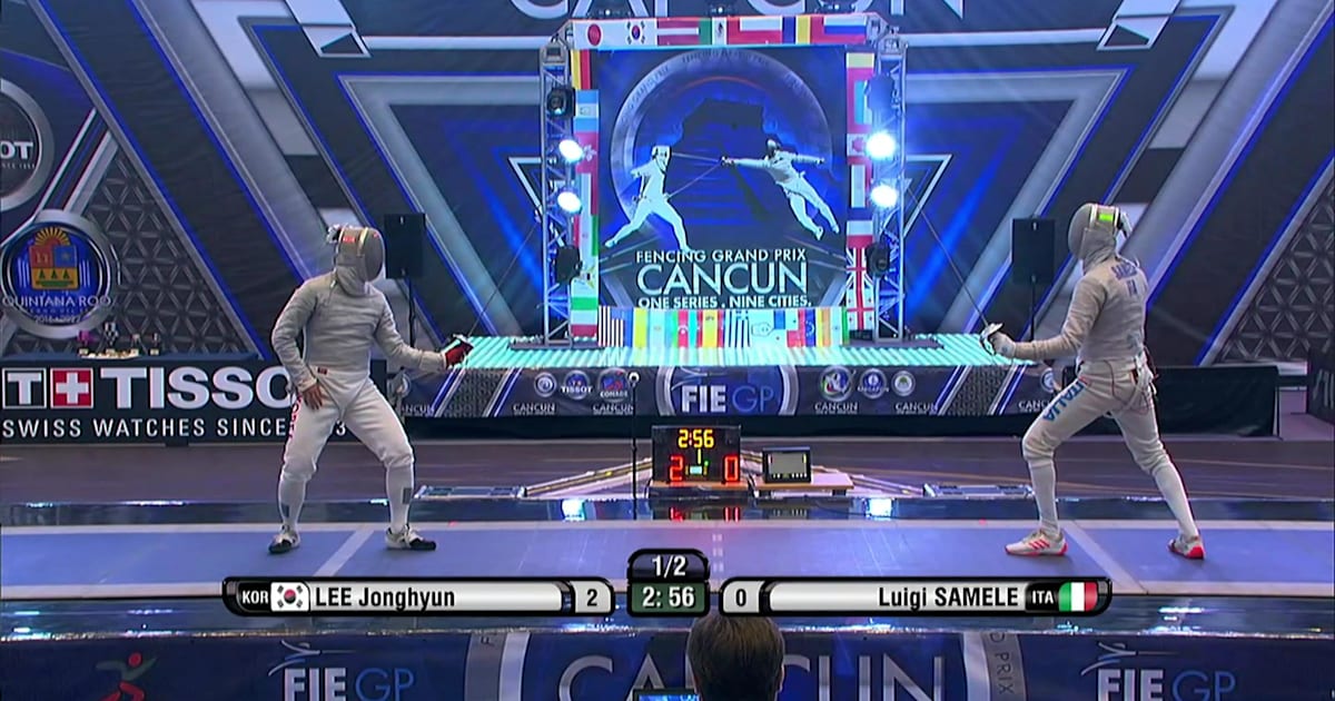 WINNER! Luigi Samele wins the Sabre Grand Prix final in Cancun