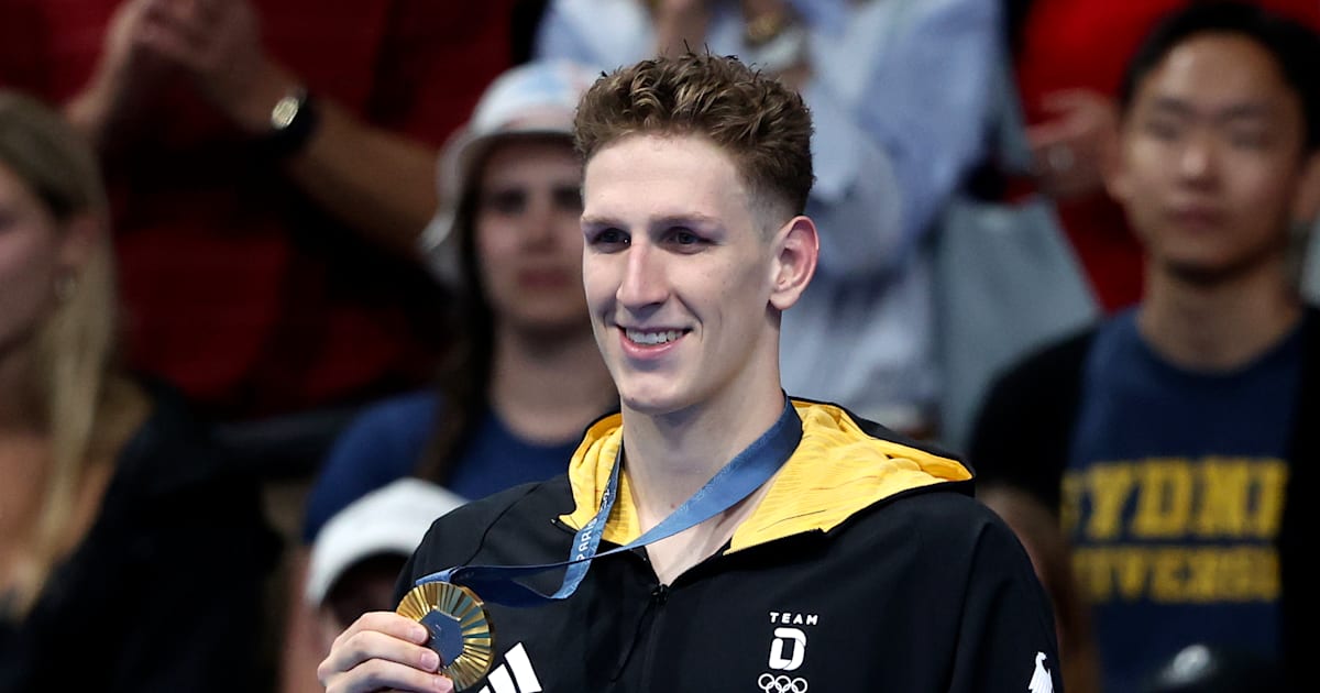 Swimming: Lukas Maertens holds off Elijah Winnington to win Paris 2024 ...