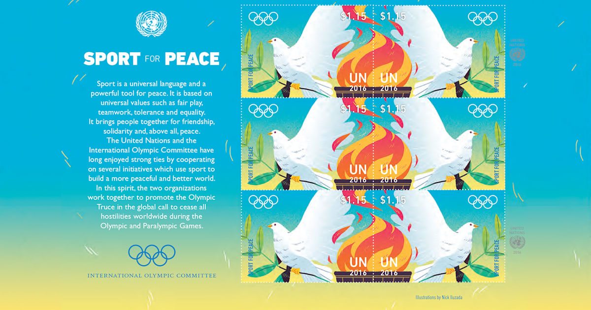The United Nations and the IOC launch a series of stamps honouring the ...