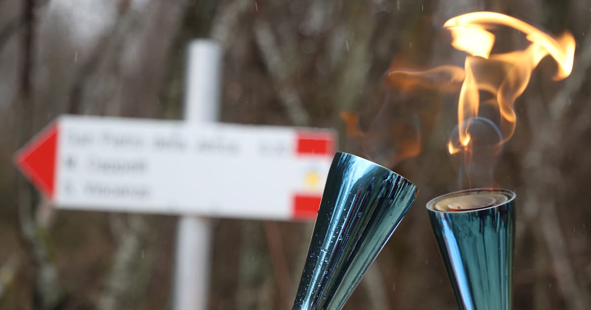 The preview of the 34th stage of the Olympic torch relay, from the ...