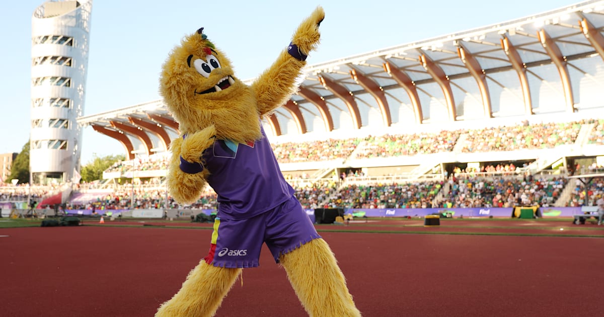 Legend the Bigfoot, mascot of the track and field World Athletics ...