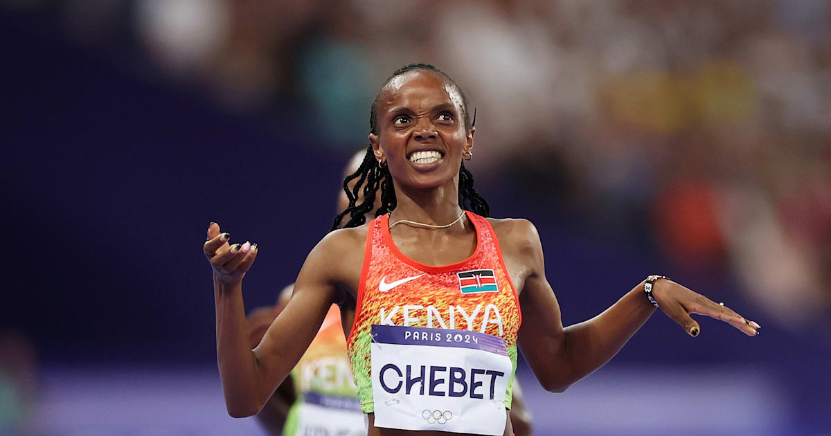 Beatrice Chebet of Kenya wins women's 5000m at Paris 2024 Olympics ...