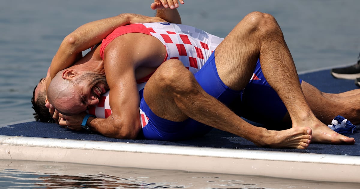 Paris 2024 rowing: Croatia’s Sinkovic brothers defend men’s pair title to deny British duo in ...