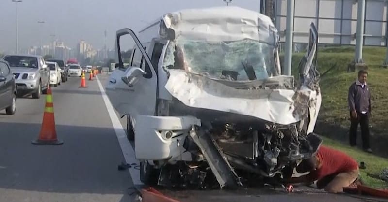 Crash scene of Kento Momota's accident