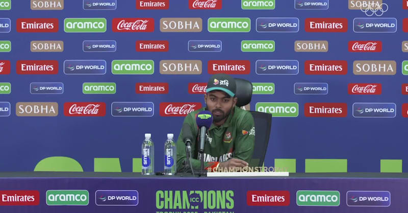 Towhid Hridoy reacts after century in India vs Bangladesh Champions Trophy 2025 match