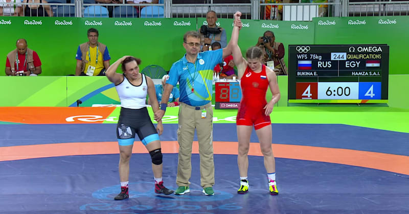 Ekaterina BUKINA (RUS) df. Samar Amer Ibrahim HAMZA (EGY), 4-4