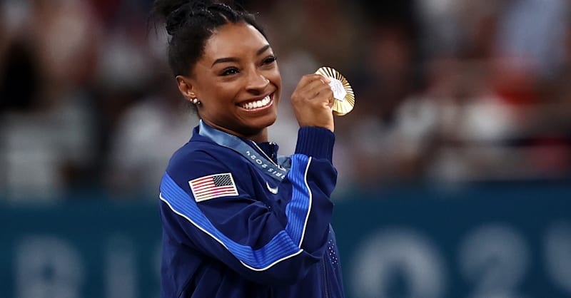Simone Biles creates history with women's all-around gold at Paris 2024 ...
