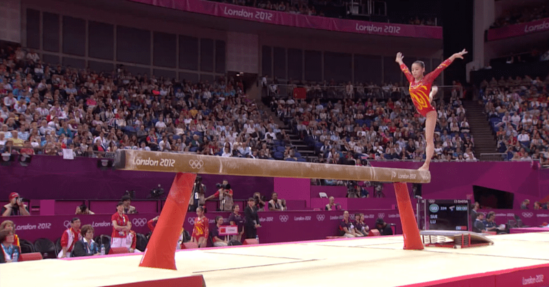 The People's Republic of China compete on balance beam during the women ...