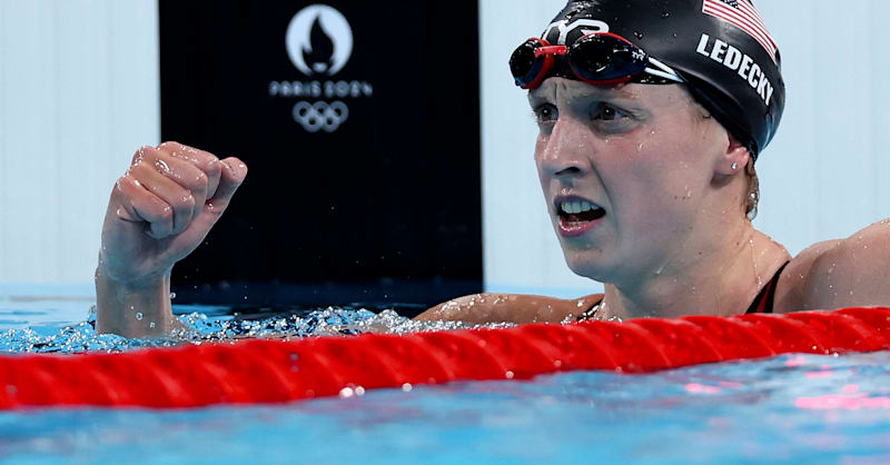 Katie Ledecky wins 1500m women's swimming gold medal at Paris 2024 ...