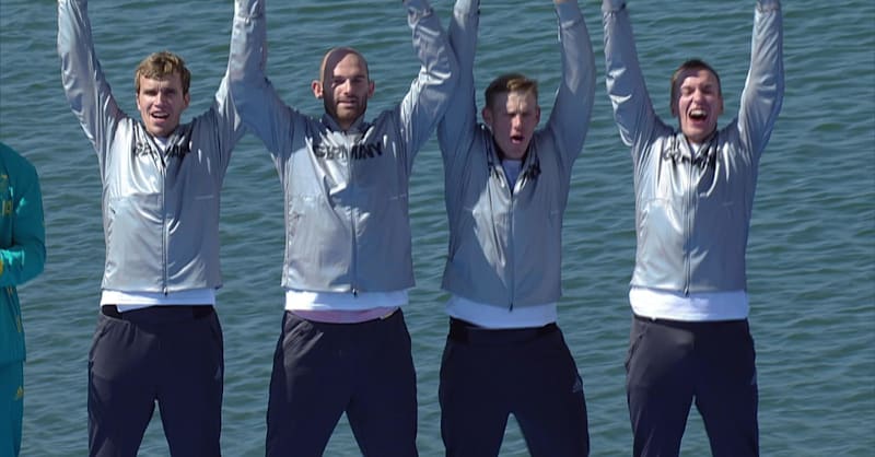 Defending champions win Men's Quadruple Skulls gold