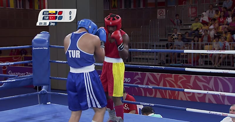 Y. Perea (ECU) v B. Aksin (TUR) - Men's Boxing (81kg) | 2010 YOG Singapore