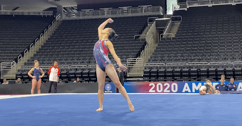 Morgan Hurd practices ahead of the 2020 American Cup