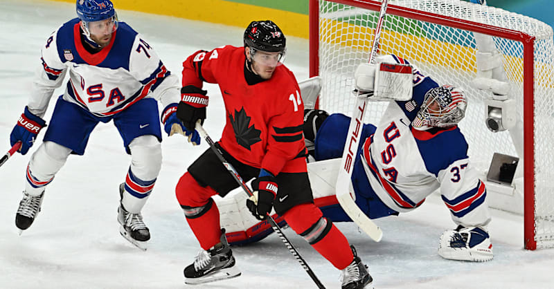 U.S. wins men's hockey gold in dramatic OT game vs. Canada