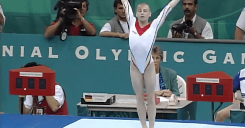 Romania's Simona Amanar wins vault gold at Atlanta 1996