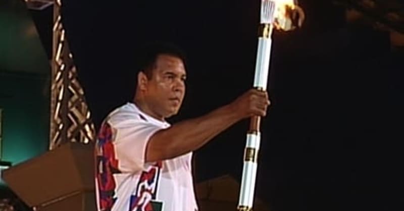Muhammad Ali Lights the Olympic Cauldron