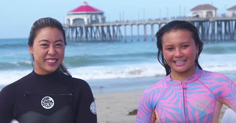 Sky Brown teaches surfer Tsuzuki Amuro to skateboard as Olympic ...